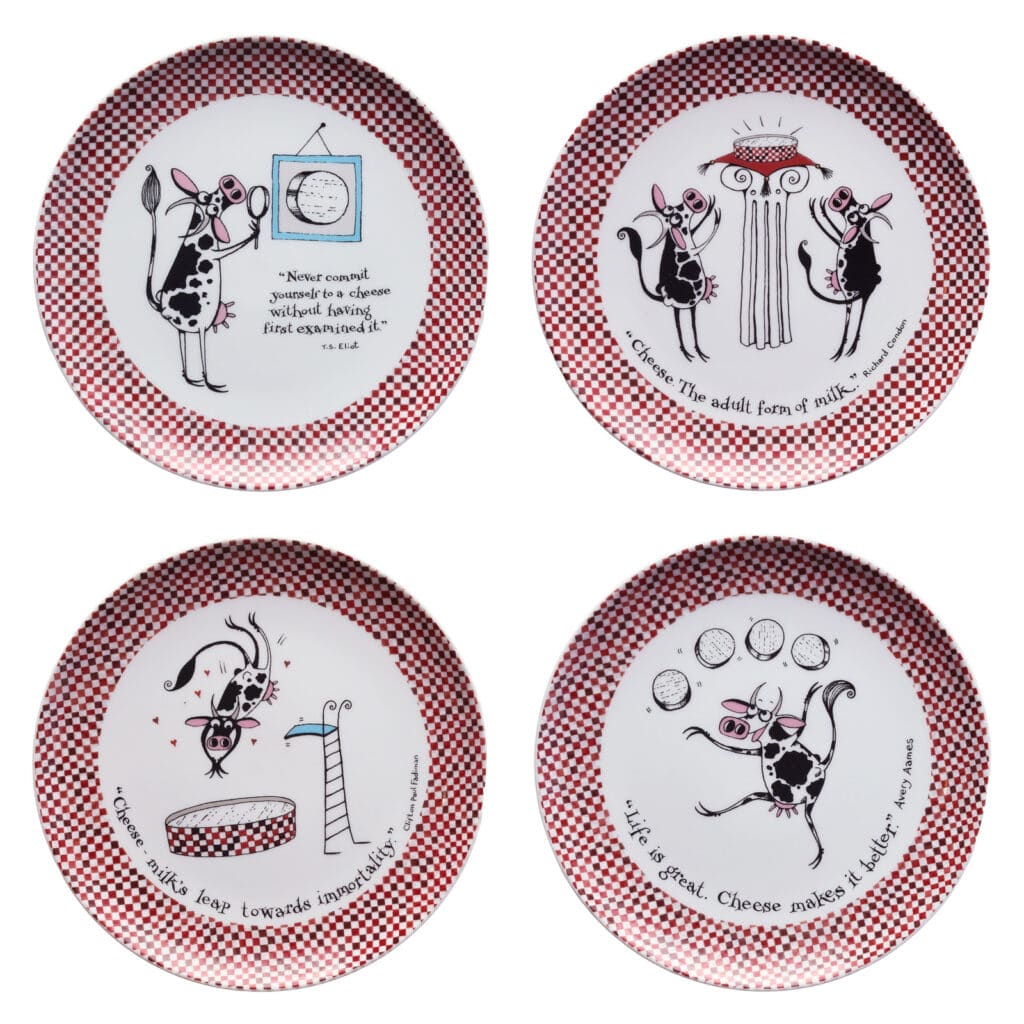 BIA Set of 4 Say Cheese Camembert Canape Plates - Stuff for the Kitchen