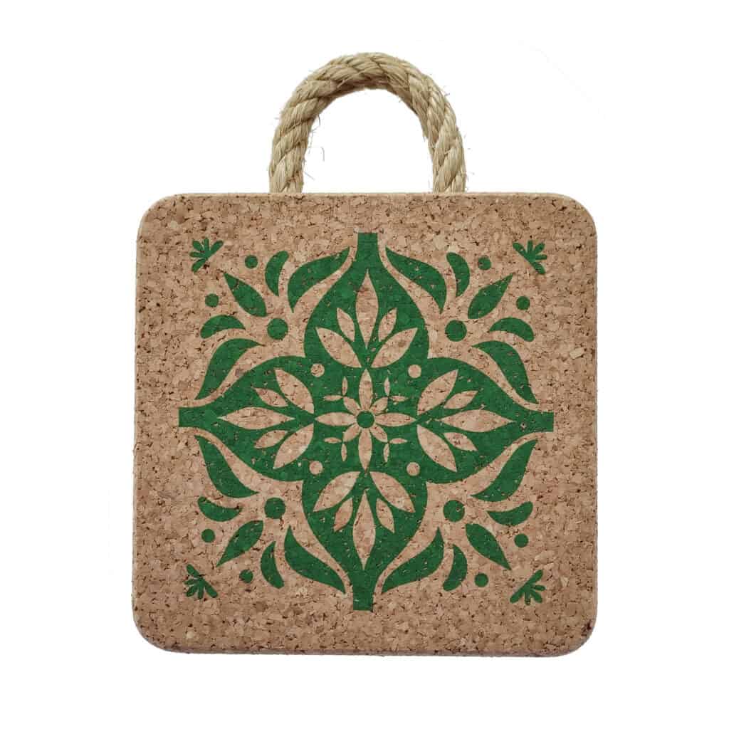 Viking Natural Cork Trivet - Green Tile - Stuff for the Kitchen